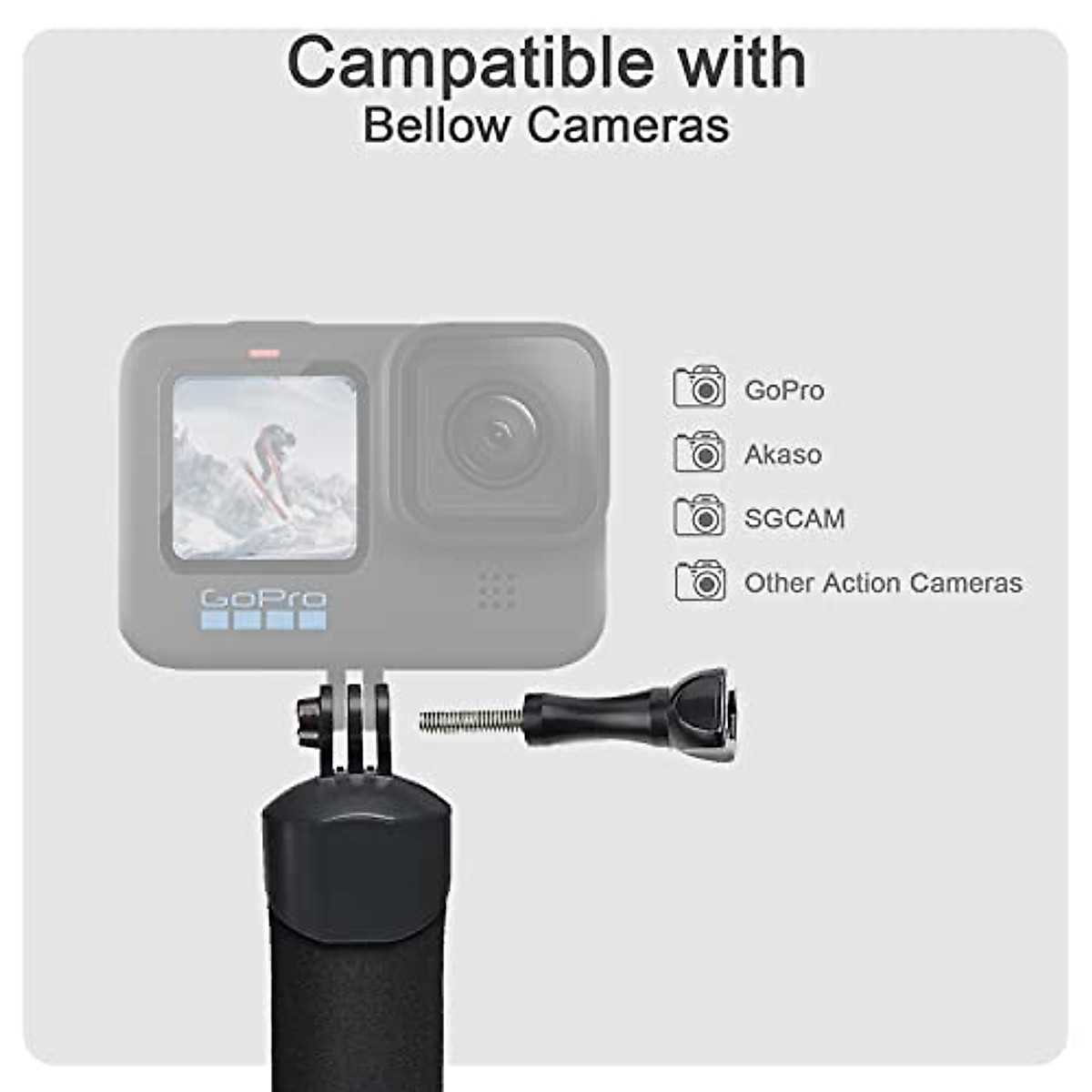 FitStill Waterproof Monopod Floating Hand Grip+Steel cored Safety Wrist Strap Rope for Go Pro Hero Session DJI Osmo and Other Action Cameras.Snorkeling Underwater Diving Selfie Pole Stick