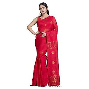 Women's Handloom Linen Jamdani Saree Handwoven Soft Saree With Blouse Piece Traditional Sari Muslin Jamdani Saree For Wedding, Party, Anniversary, Ethnic Wear Gift For Her By OISHANISAREEGHOR.