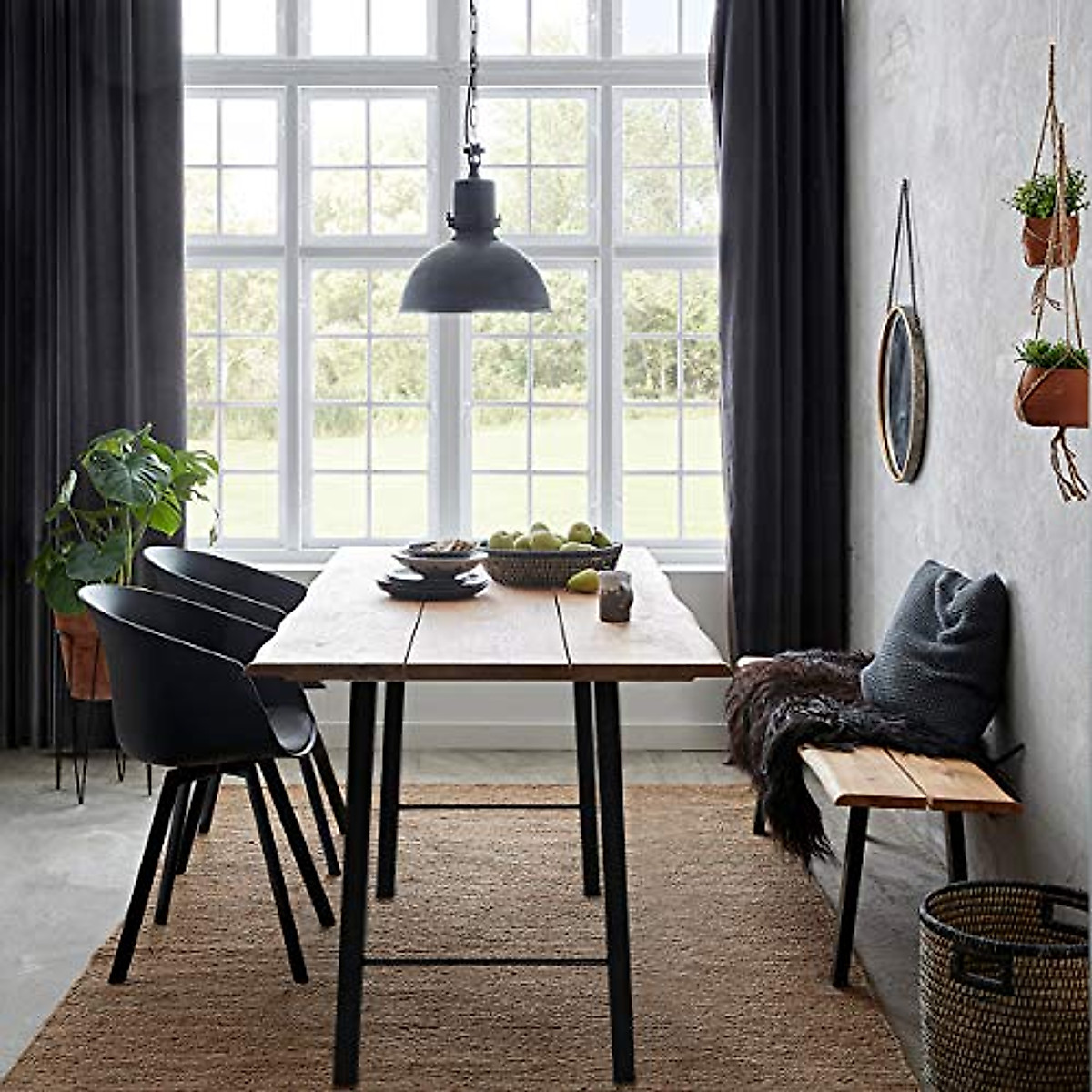 Tengchang 30" Metal Desk Dining Table Legs Black, Set of 2