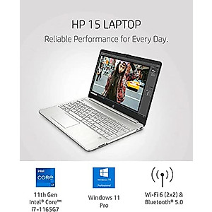 Newest HP 15t Business Laptop, 15.6’’ Full HD Touchscreen, Intel Core i7-1165G7 Processor, 32GB RAM, 1TB SSD, Backlit Keyboard, Fingerprint Reader, Wi-Fi 6, Webcam, HDMI, Windows 11 Pro, Silver