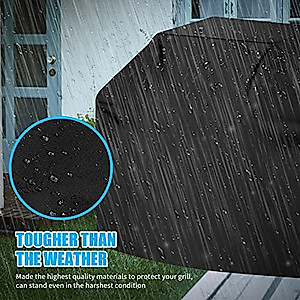 Grill Cover BBQ Grill Cover 600D Heavy Duty Waterproof Gas Grill Cover, UV & Dust & Rip-Proof, Barbecue Grill Covers for Weber, Brinkmann, Char Broil Grills and More, (59" L x 24" W x 46" H, Black)