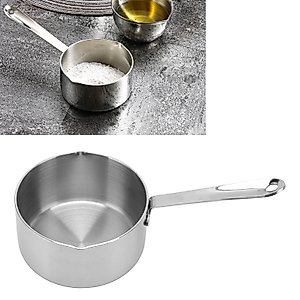 Stainless Steel Mini Sauce Pan, 350/500ML Small Saucepan Sauce Cup Sauce Pot with Long Handle for Banquet Chocolate Melting Coffee(350ML)