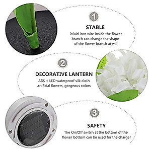 IMIKEYA Solar Power Stake Light Solar Garden Lights with Potted Flower Design LED Landscape Lighting Decorative Lighting for Walkway Patio Yard Garden Home Decoration