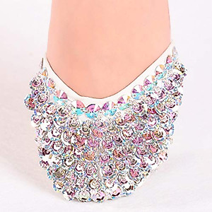 1 Pair Contemporary Pirouette Dance Half Sole Crystal Stretch Lyrical Turning Shoes for Ballet Jazz Girls Women Size L