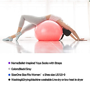 Bignewod Yoga Pilates Non Slip Skid Socks for women,Anti Slip Grip Socks for Adult Ladies with Strap Sticky US 5-9