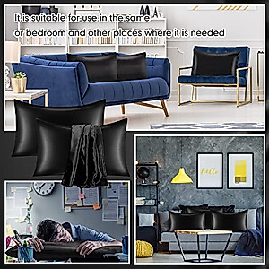 30 Pack Silk Pillowcase Bulk Satin Pillow Cases Set for Hair and Skin 20x30 Inch Queen King Size Bulk Pillow Case Silky Washable Cooling Pillow Cover with Envelope Closure for Bedding Sleeping (Black)