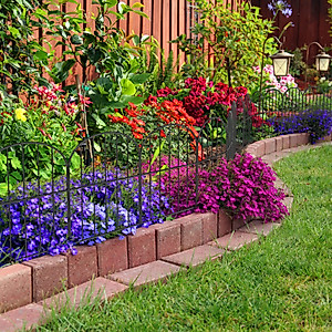 OUSHENG Small Decorative Garden Fence, 10ft (L) x 16.5in (H) Fencing, Rustproof Metal Wire Panel Border Animal Barrier for Dog, Flower Plant Edging for Yard Backyard Outdoor, Arched