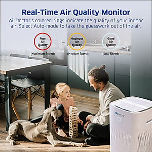 AIRDOCTOR AD5500i SMART HEPA Air Purifier for Extra Large Spaces & Open Concepts with UltraHEPA, Carbon & VOC Filters - Captures particles 100x Smaller than HEPA Standard (AirDoctor 5500i Smart)