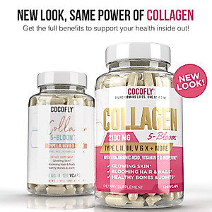 Premium Collagen Pills for Women - 120 Capsules, 2100 mg Colageno Hidrolizado, Grass Fed Collagen Supplements (Type I, II, III, V, X) + Hyaluronic Acid, Vitamin C, Bioperine, Anti-Aging, Skin, Hair