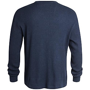 Chaps Men's Long Sleeve Shirt – 2 Pack Casual Thermal Crewneck Shirt - Waffle Knit Shirt for Men (M-XXL), Size Large, Navy/Oatmeal