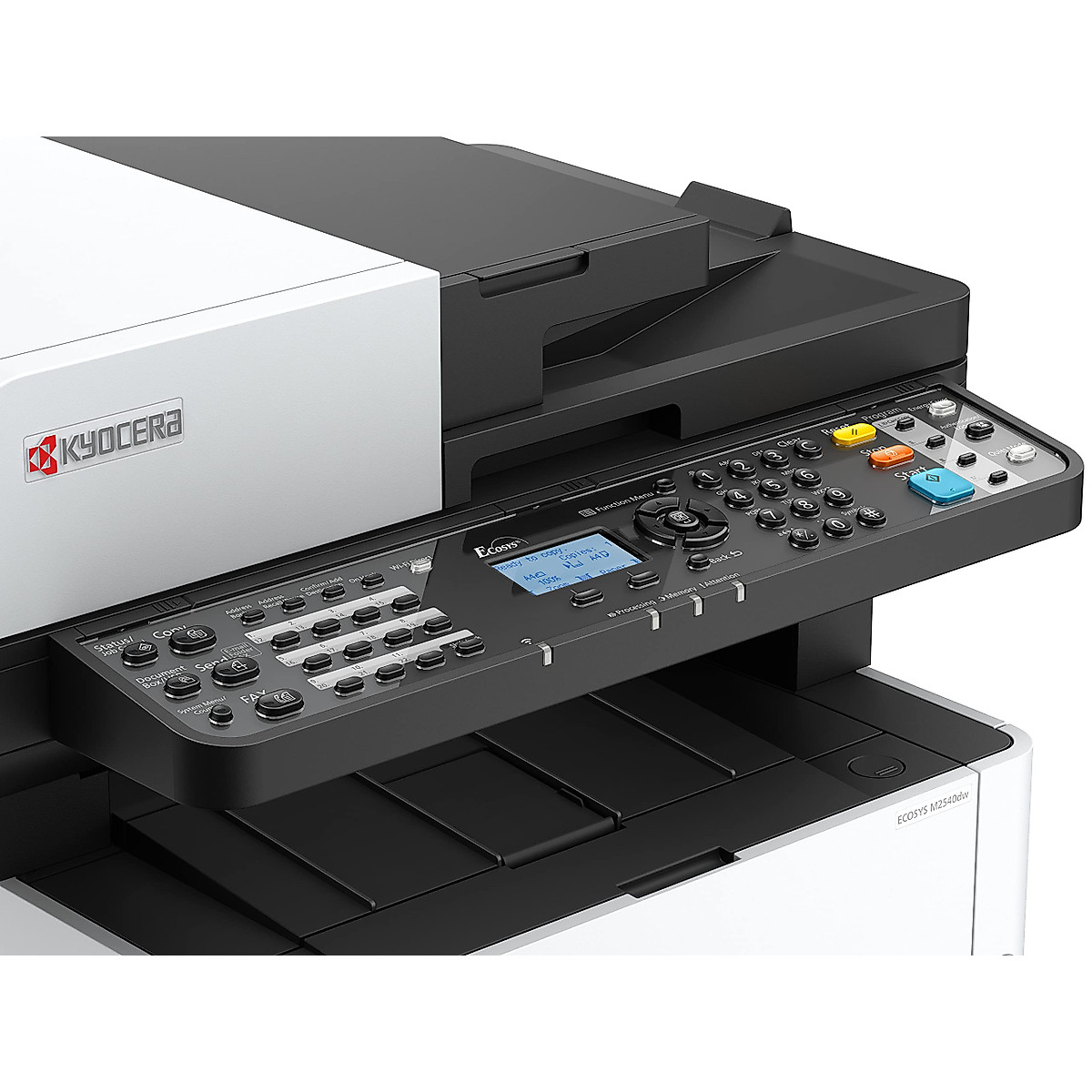 Kyocera ECOSYS M2635dw All-in-One Monochrome Laser Printer (Print/Copy/Scan/Fax), 37ppm, Up to Fine 1200 dpi, Gigabit Ethernet, USB, Wireless & Wi-Fi Direct, Mobile Print, 5 Line LCD w/Hard Key Panel