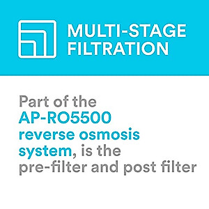 Aqua-Pure 3M Sink Reverse Osmosis Replacement Water Filter Cartridge AP5527, for use with AP-RO5500 System, 1 Count (Pack of 1), White