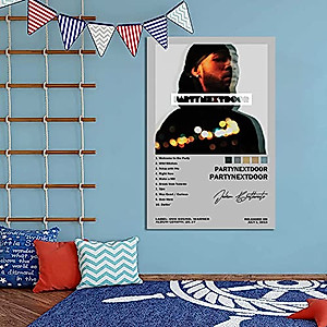 HEMTIK PartyNextDoor Poster Album Cover Poster Wall Art Canvas for Office Decor Unframed 16" x 24"