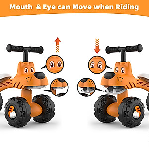 Baby Balance Bike for 1 Year Old Boys Girls, Riding Toys for Toddlers, No Pedal Bicycle, 12-36 Months Kids First Bike, Best Gift for Birthday, Christmas, Halloween (Tiger)