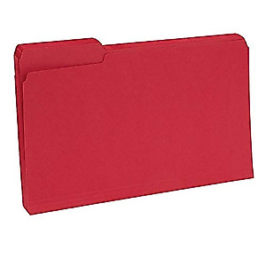 Staples 224550 Colored Top-Tab File Folders 3 Tab Red Legal Size 100/Pack