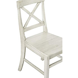 Christopher Knight Home Roshan Farmhouse Acacia Wood Dining Chairs, Light Grey Wash, 21D x 17.75W x 35.5H Inch