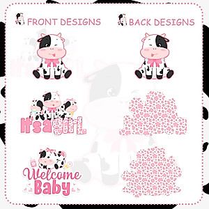 Cheereveal 24 Pieces Cow Centerpieces for Tables Baby Shower, Cow Theme Table Toppers, Cow Baby Shower Centerpieces Decorations Girl for Farm Animal Birthday Party Supplies