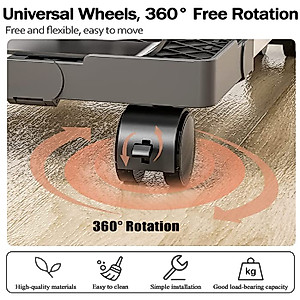 ZAGANA PC Stand-Desktop Stand with 4 Rotating Wheels | Computer Tower Stand with Adjustable Size, Mobile CPU Stand fits Home and Office