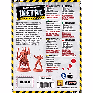 CMON Zombicide Dark Night Metal Pack #2 - Face Horrors Beyond The Dimensions with The Justice League! Cooperative Strategy Board Game, Ages 14+, 1-6 Players, 60 Minute Playtime, Made