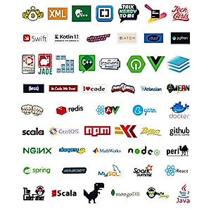 102Pcs Programmer Logo Stickers Pack for Laptop，Funny Science Decals for Teens，Vinyl Waterproof Math Sticker for Water Bottles，Phone，Hard Hat，Skateboard，Scrapbooking，Gifts for Kids/Adults