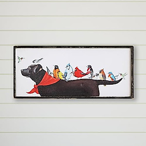 Creative Co-Op Birds & Dog Framed Wall Décor