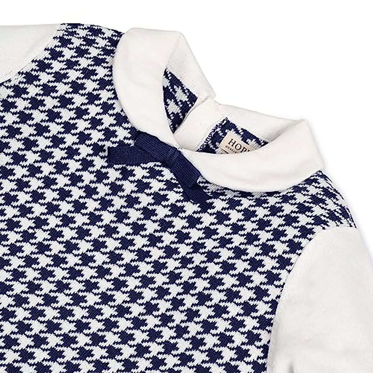 Hope & Henry Girls' Long Sleeve French Blocked Peter Pan Collar Sweater Dress