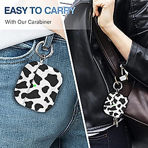 Valkit AirPods 3 Case Cover Silicone for Airpods 3rd Generation 2021 Soft TPU Protective Case Skin Portable & Shockproof Women Girls with Keychain for Apple Airpods 3 Charging Case (Black White Cow)