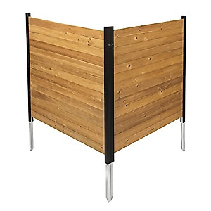 Enclo Privacy Screens EC18008 Richmond Wood Outdoor Privacy Fence Screen No-Dig Kit 38" W x 42" H, Cedar (2 Panels)