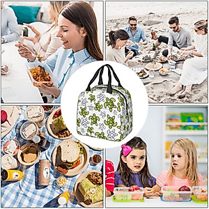 Lunch Bag Green Kawaii Turtle Insulated Lunch Box Teen School Reusable Bags Meal Portable Container Tote For Boys Girls Travel Work Picnic Boxes