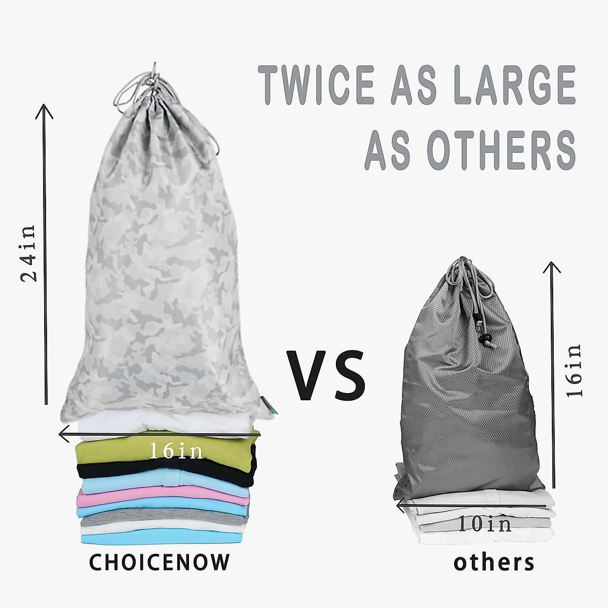 CHOICENOW Compression Packing Cubes for Suitcases - Extra Large Luggage Organizer Bags, 6-Piece Set, Travel Packing Organizers for Clothes (Camo grey)