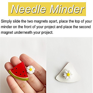 ZDDPDJ Lovely Gnome Magnetic Needle Case Sewing Storage Container and Fruit Needle Minder for Embroidery Cross Stitch Needlework Craft Accessories (Watermelon)