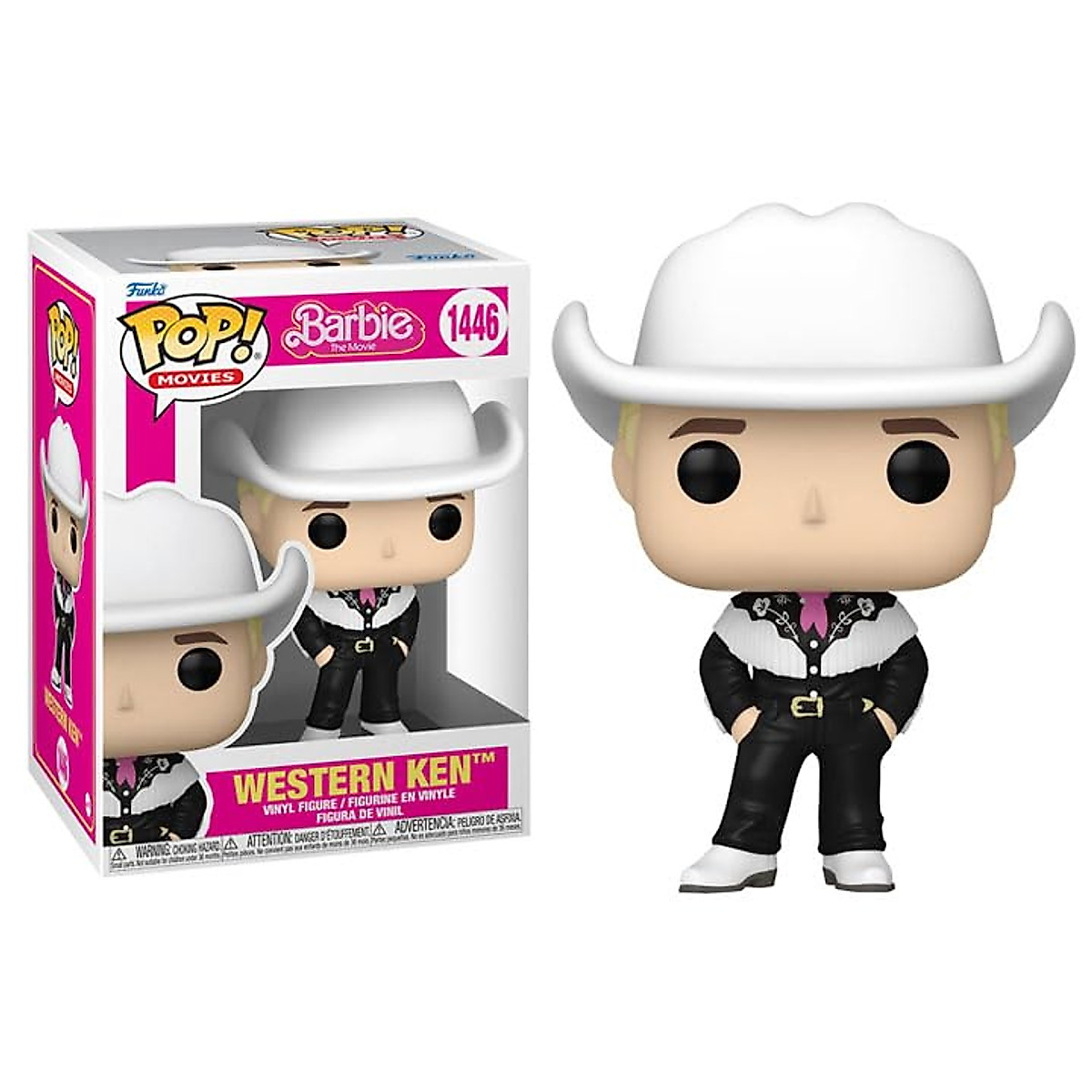 POP Movies: Barbie - Western Cowboy Ken Funko Vinyl Figure (Bundled with Compatible Box Protector Case), Multicolor, 3.75 inches