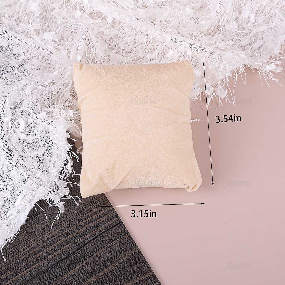 AUEAR, 10 Pack Beige Velvet Watch Pillows Small Jewelry Displays Pillow Bracelet Bangle Cushions Display Pillow for Jewelry Gift Box