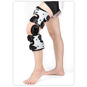 PHASFBJ Orthopedic Hinged Knee Brace, Knee Joint Splint Adjustable Leg Support Fracture Stabilizer for Men & Women ACL Ligament Injuries Sports Injuries Arthritis,Right