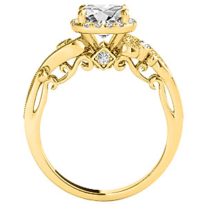 AoneJewelry Diamond Engagement Ring For Women 1 Carat Round Shape White Diamond Prong Setting 43 Stones Engagement Aniversary Ring In 18K Solid Rose, White & Yellow Gold Collection