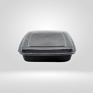 Generic BUHAYA Square Meal Prep Food Container with Lid, 48oz, 10 Sets/Pack - One Compartment Bento Box - Stackable - Freezer Safe Plastic Disposable Bento Boxes Ideal for Food Storage To Go, Black