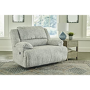 Signature Design by Ashley McClelland Transitional Zero Wall Wide Seat Recliner, Light Gray