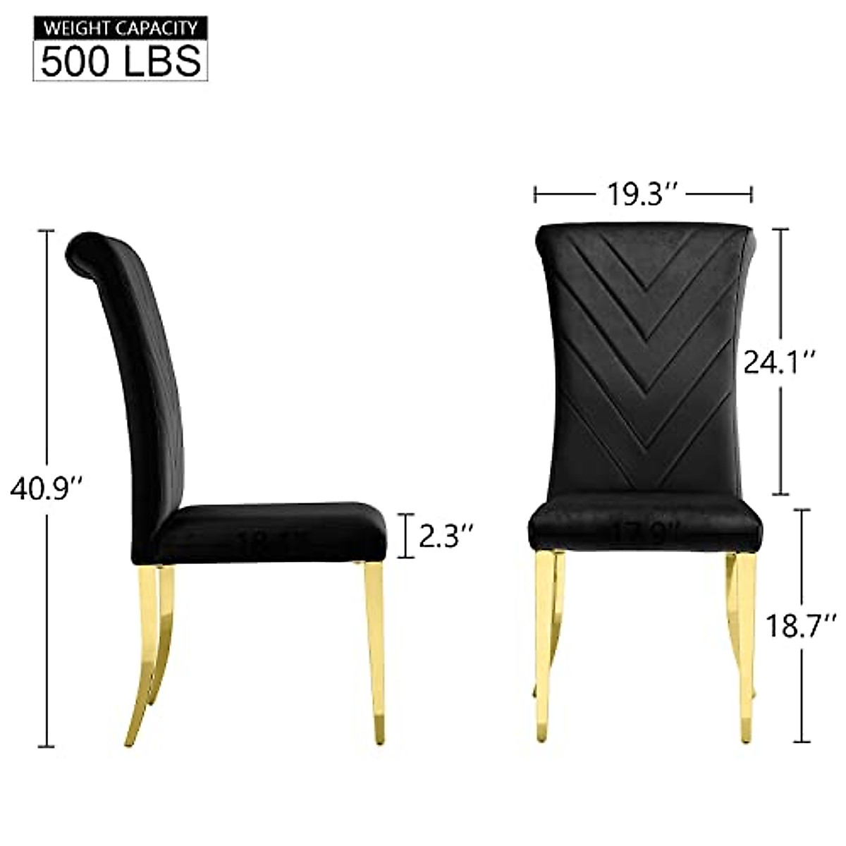 AZhome 5 Pieces Dining Table Set, Black and Gold Kitchen and Dining Room Sets for 4, Gold Metal X-Shaped Base Dining Table, Black Velvet Upholstered Dining Chairs with Gold Stainless Steel Legs