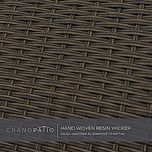 Grand patio 7 Pieces Outdoor Dinning Sets, All-Weather Wicker Patio Furniture Set for 6, Including Chairs and Rectangle Table with Umbrella Hole for Backyard, Garden, Outside, Deck,(Peacock Blue)