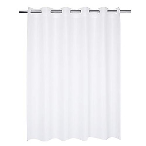 Hotel Grade No Hooks Needed Waterproof Shower Curtain or Liner,Frost (PEVA, 71" x 74")