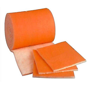 1 inch x 25 inch x 6 Foot, HVAC/Air Filter MERV8 Polyester Media Roll, Orange/White with a Heavy Dry Tackifier