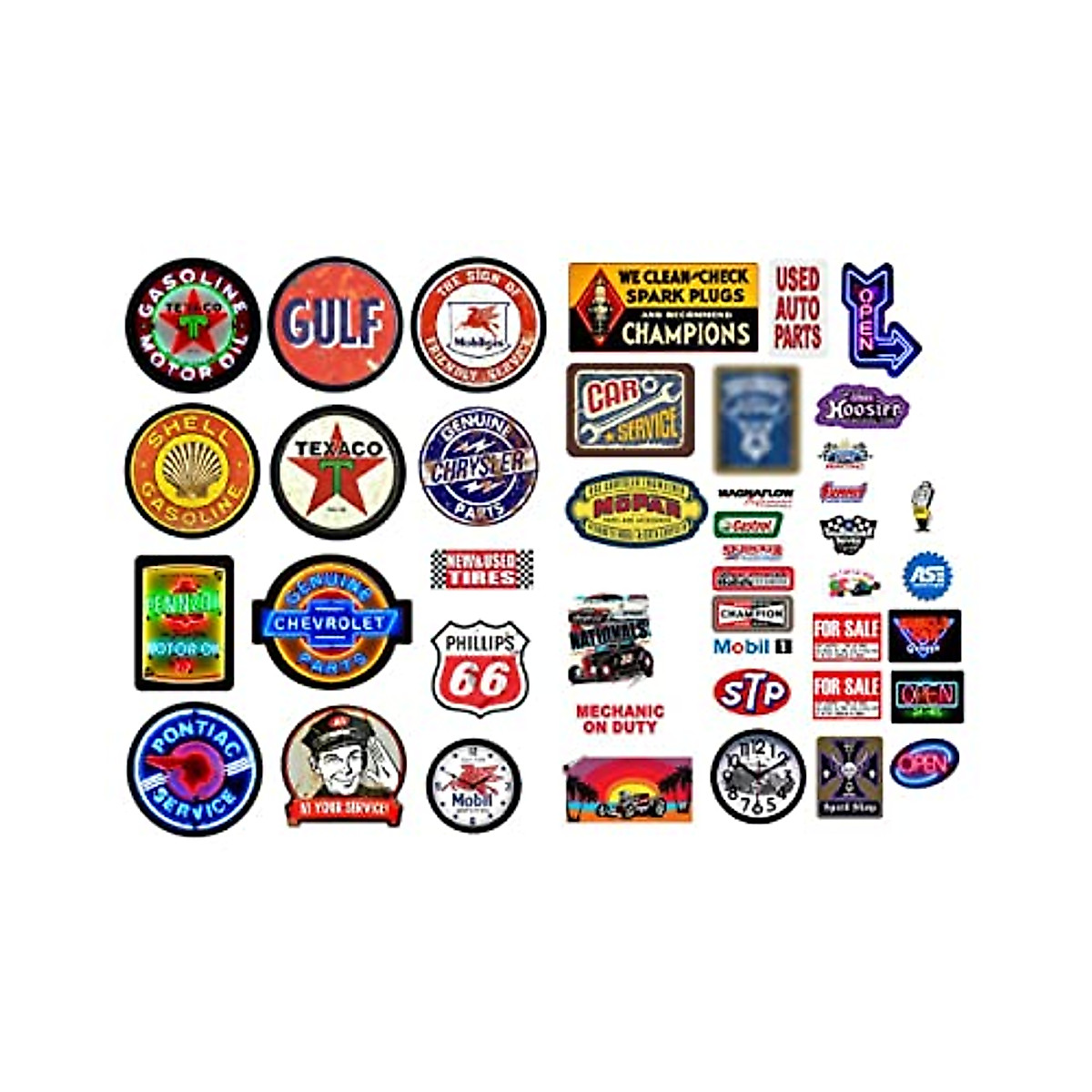1/10 RC Rock Crawler - 43 Piece Scale Garage Sign Decals - 1:10 Scale Accessory Diorama