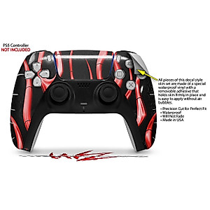WraptorSkinz Skin Wrap compatible with Sony PS5 DualSense Controller Metal Flames Red (CONTROLLER NOT INCLUDED)