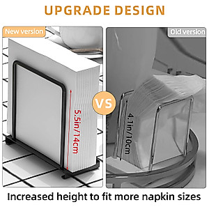 Napkin Holder for Table, Metal Napkin Holder for Kitchen Dining, Standing Paper Napkin Storage for Table Countertop, Black