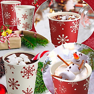 Jinei 200 Pcs 9 oz Christmas Paper Cups Christmas Disposable Coffee Cup Hot Chocolate Cocoa Cup For Xmas Christmas Party Supplies Tea Coffee Paper Cups for Party Holidays Hot Cold Drinks (Cute)