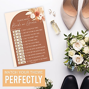 Hadley Designs 20 Boho Bridal Shower Games For 20 Guests - Couples Wedding Shower Games, Bridal Games, He Said She Said Bridal Shower Games, Bridal Shower Family Feud Game