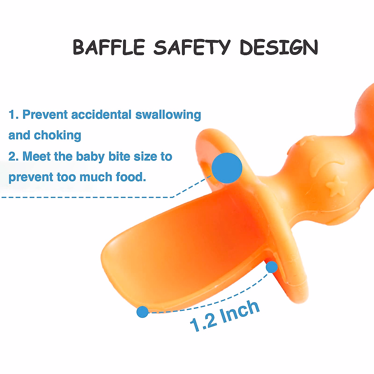 HEYTUYA 4 Pack Silicone Baby Spoons Self Feeding 6+ Months, Infant Toddler Utensils for Baby Led Weaning, First Stage Self Feeding Supplies Chewable Utensils, Grey, Blue, Light Red, Orange