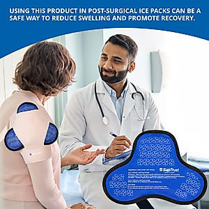 Gel Ice Pack for Injuries Reusable: Cold/Hot Pack for Neck, Shoulder, Knee, Hot Cold Therapy for Rotator Cuff Injuries, Bursitis, and Swelling, Shoulder Ice Pack Wrap, Ice Pack for Shoulder Brace