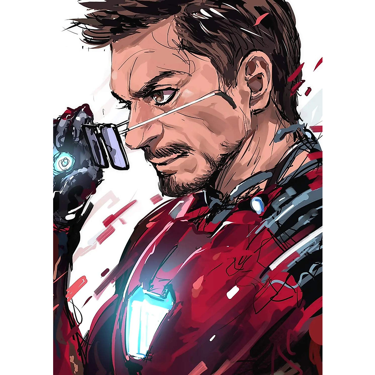 AIEYEZO Tony Stark Sunglasses Vintage Square Metal Frame Eyeglasses for Men Women - Iron Man and Edith Sun Glasses (Spider Man Same Color)