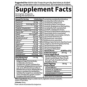 Garden of Life Raw Probiotics for Women Over 50-50 & Wiser Women's Probiotic with Acidophilus, Live Cultures, Probiotic-Created Vitamins, Enzymes, Prebiotics - Gluten Free - 90 Vegetarian Capsules